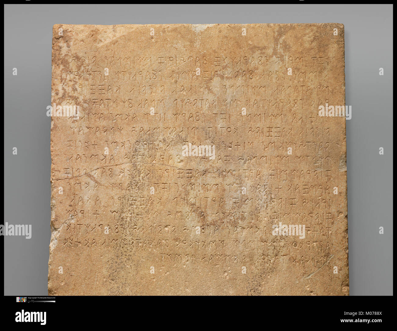 This marble stele, featuring a Lydian inscription, is part of the MET ...