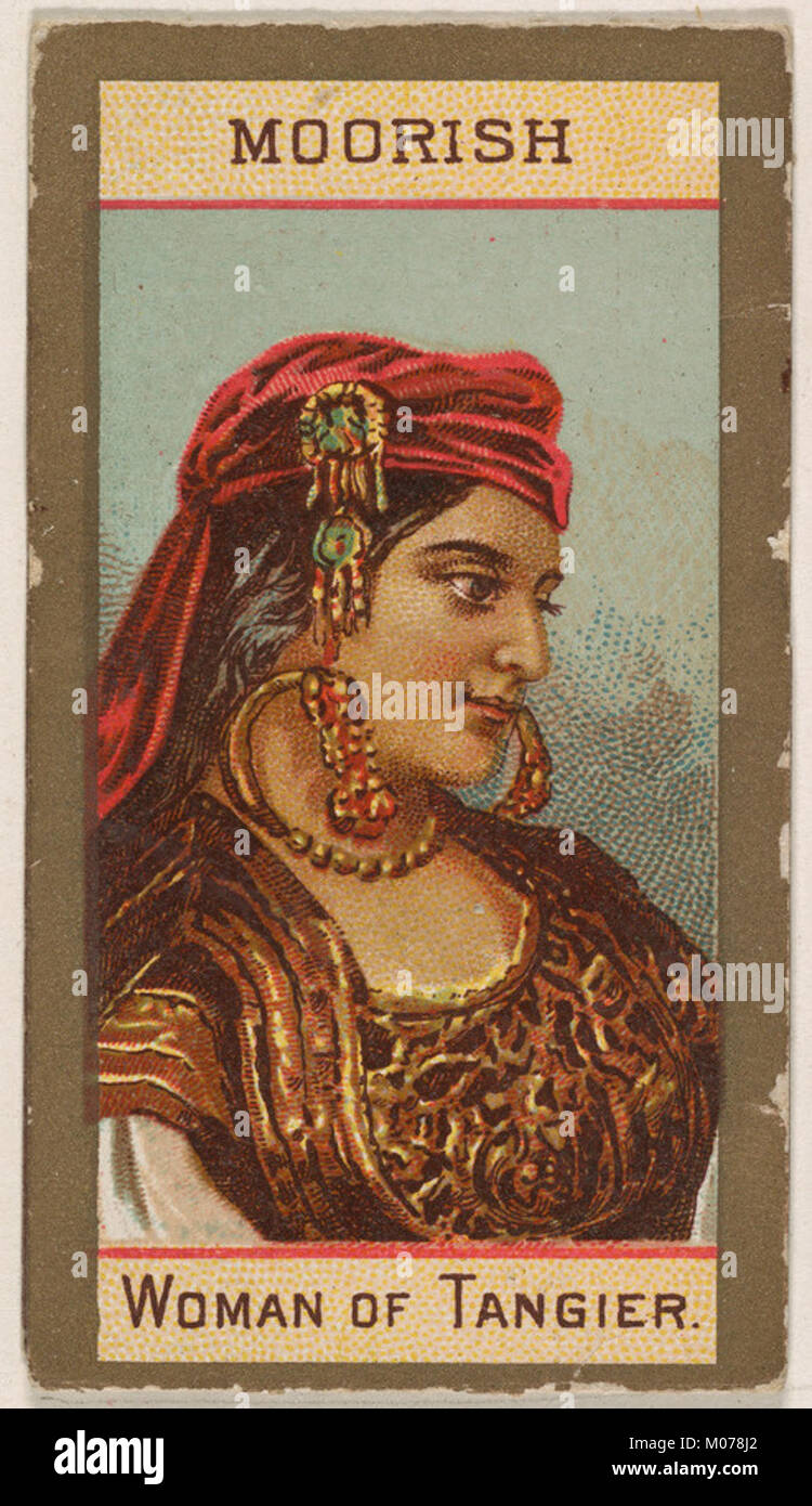 A portrait titled 'Moorish, Woman of Tangier' from the 'Types of ...
