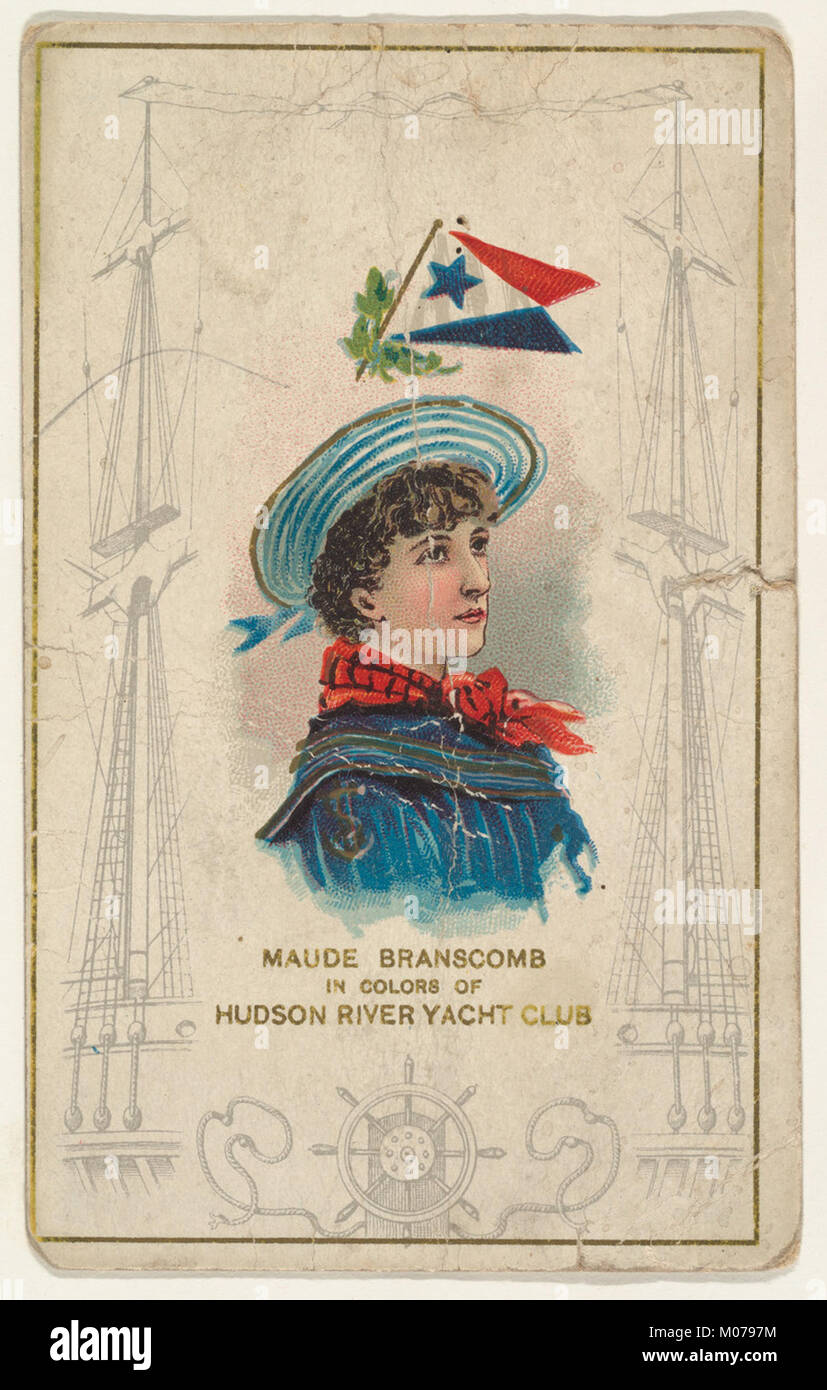 A photograph of Maude Branscomb wearing the colors of the Hudson River ...