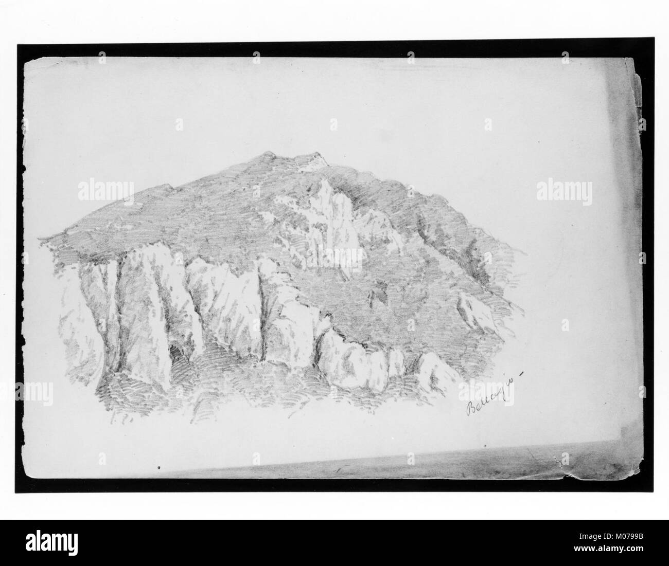 A sketch of a mountain from Switzerland, created in 1869. The image ...