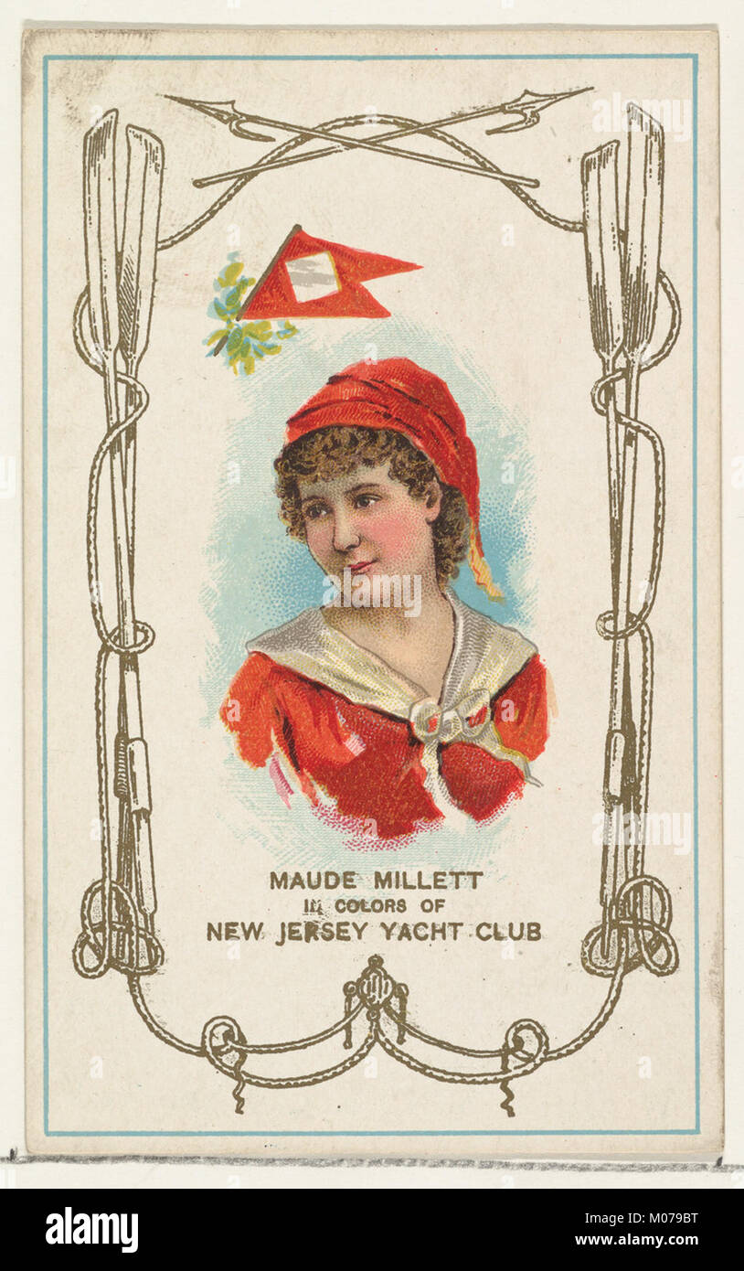 This card shows Maude Millett in the colors of the New Jersey Yacht ...