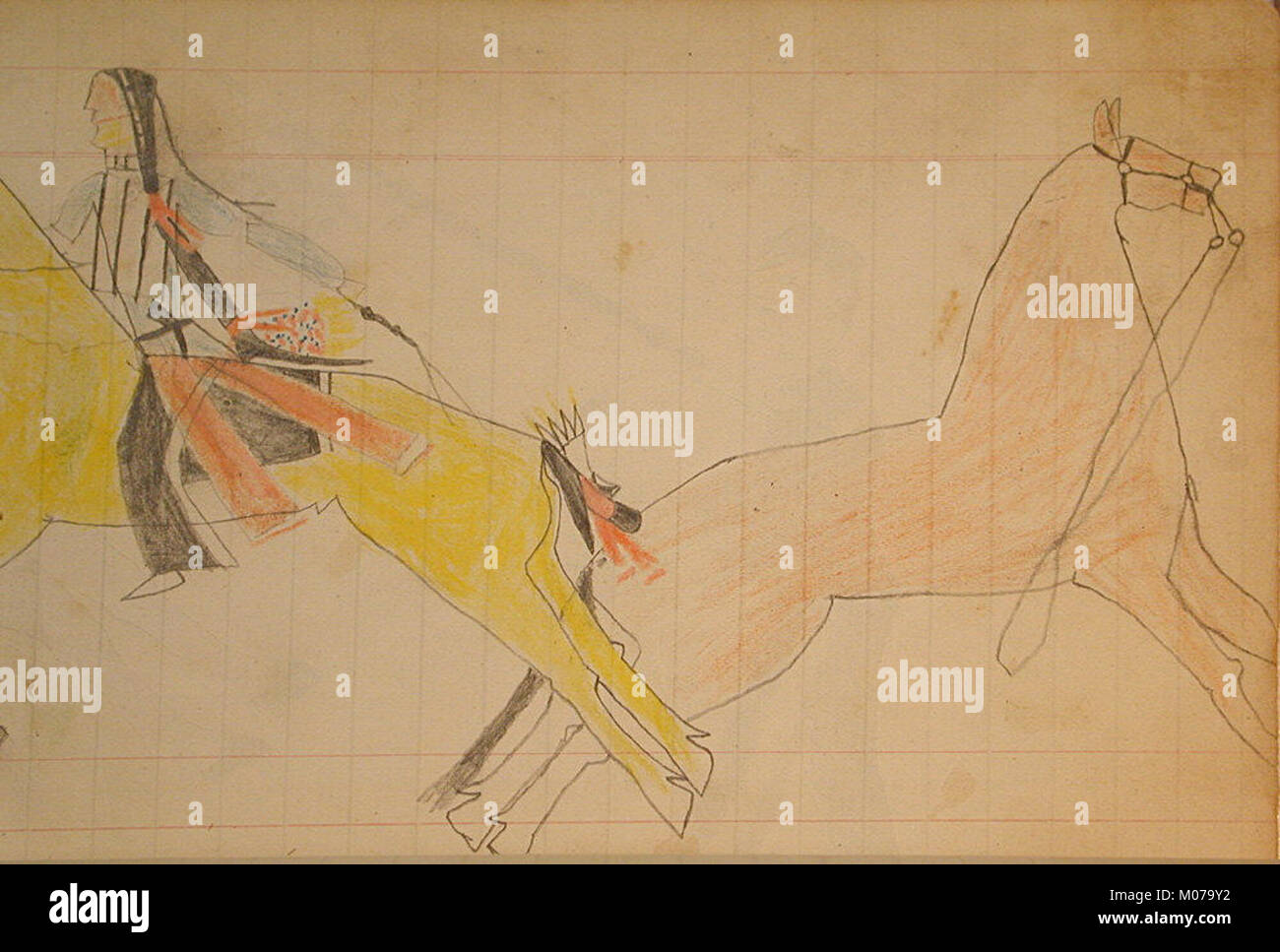 This ledger drawing, a detailed page from a historical ledger, captures ...