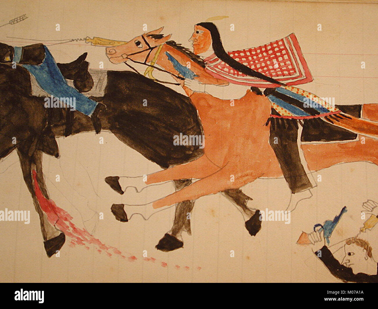 Ledger Drawing MET page38detail3 Stock Photo - Alamy