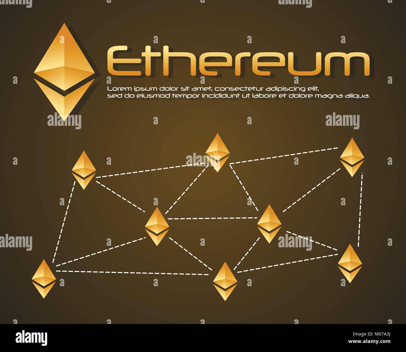 Blockchain ethereum background style collection Stock Vector Image ...