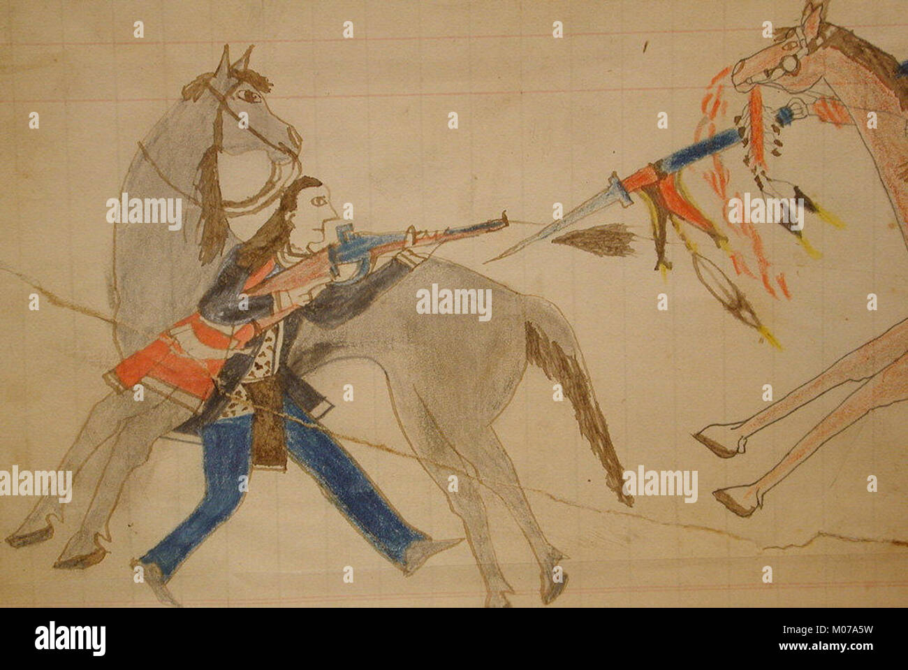 Ledger Drawing MET page84detail2 Stock Photo - Alamy