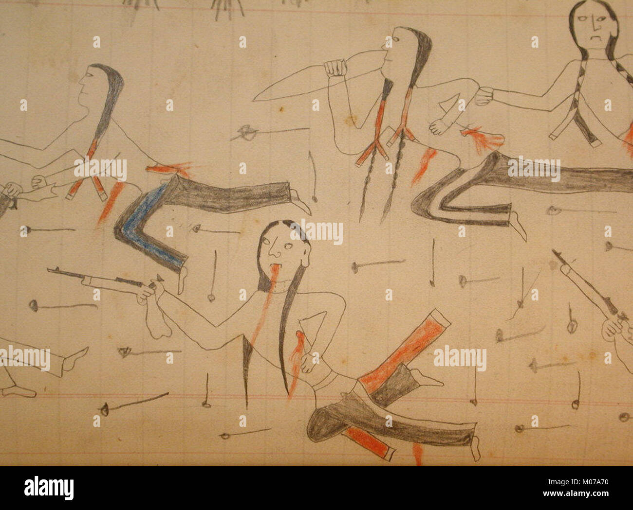 This ledger drawing is a detailed sketch, likely from a larger work ...