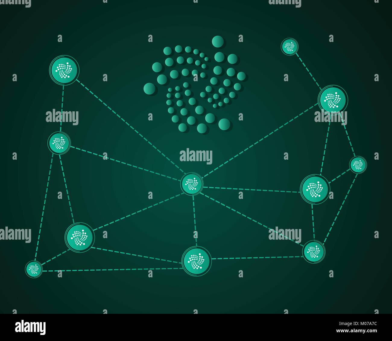 IOTA blockchain on green background Stock Vector Image & Art - Alamy