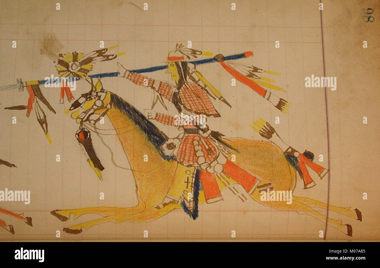 A detailed ledger drawing, showcasing a scene from historical life ...
