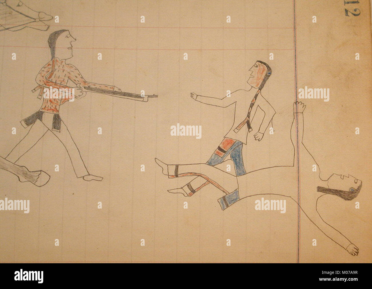 This ledger drawing depicts detailed sketches, likely part of a larger ...