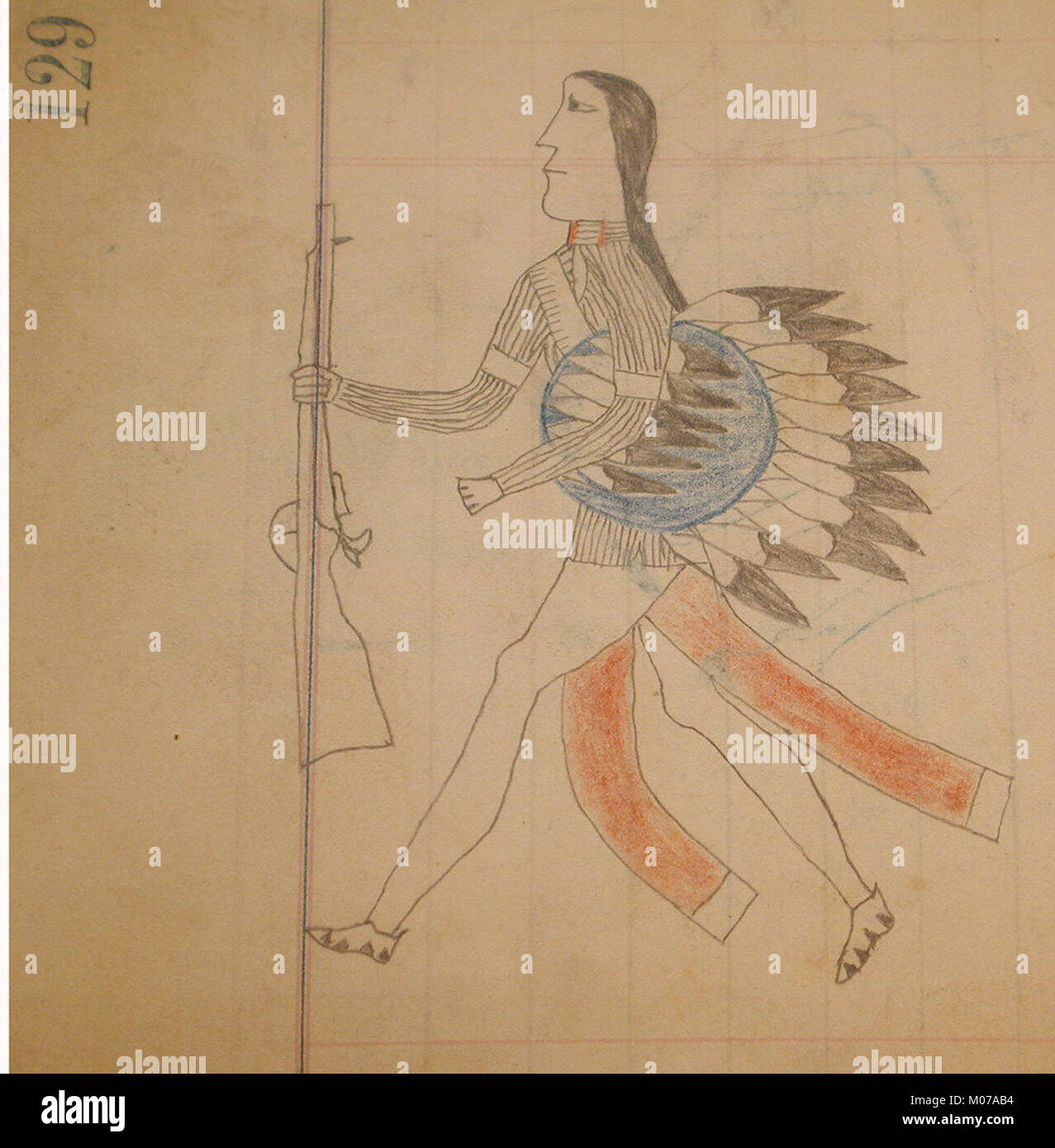 This ledger drawing, a detailed sketch from a historical ledger ...