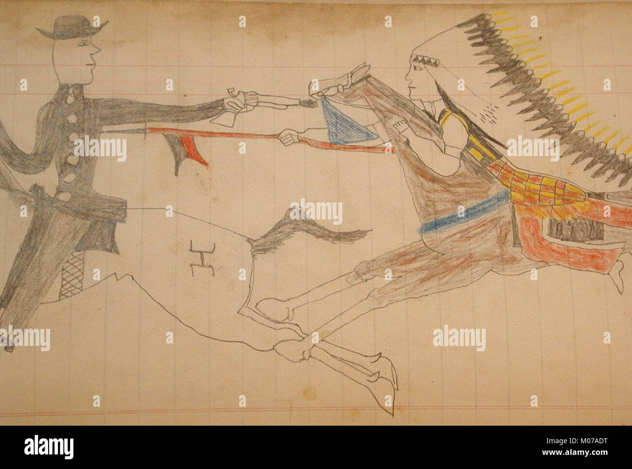 This ledger drawing from the MET collection depicts a detailed sketch ...