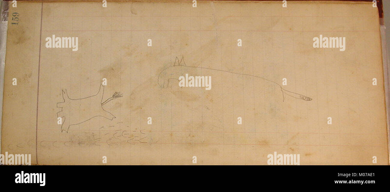 This ledger drawing presents a detailed depiction of everyday life ...