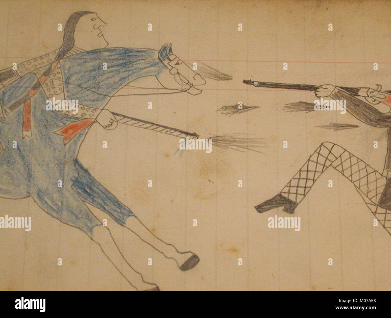A detailed ledger drawing, illustrating a historical record or scene ...