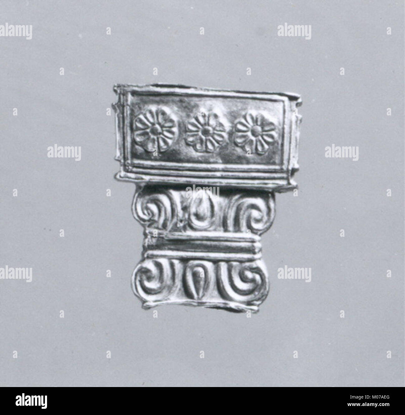 A miniature architectural capital (MET ME64 60 2) showing intricate ...