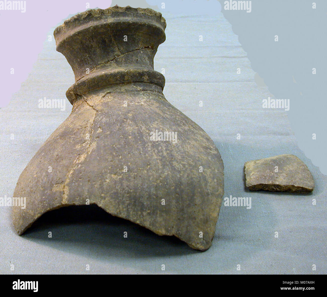 This jar, part of a larger collection of ancient ceramics, offers ...