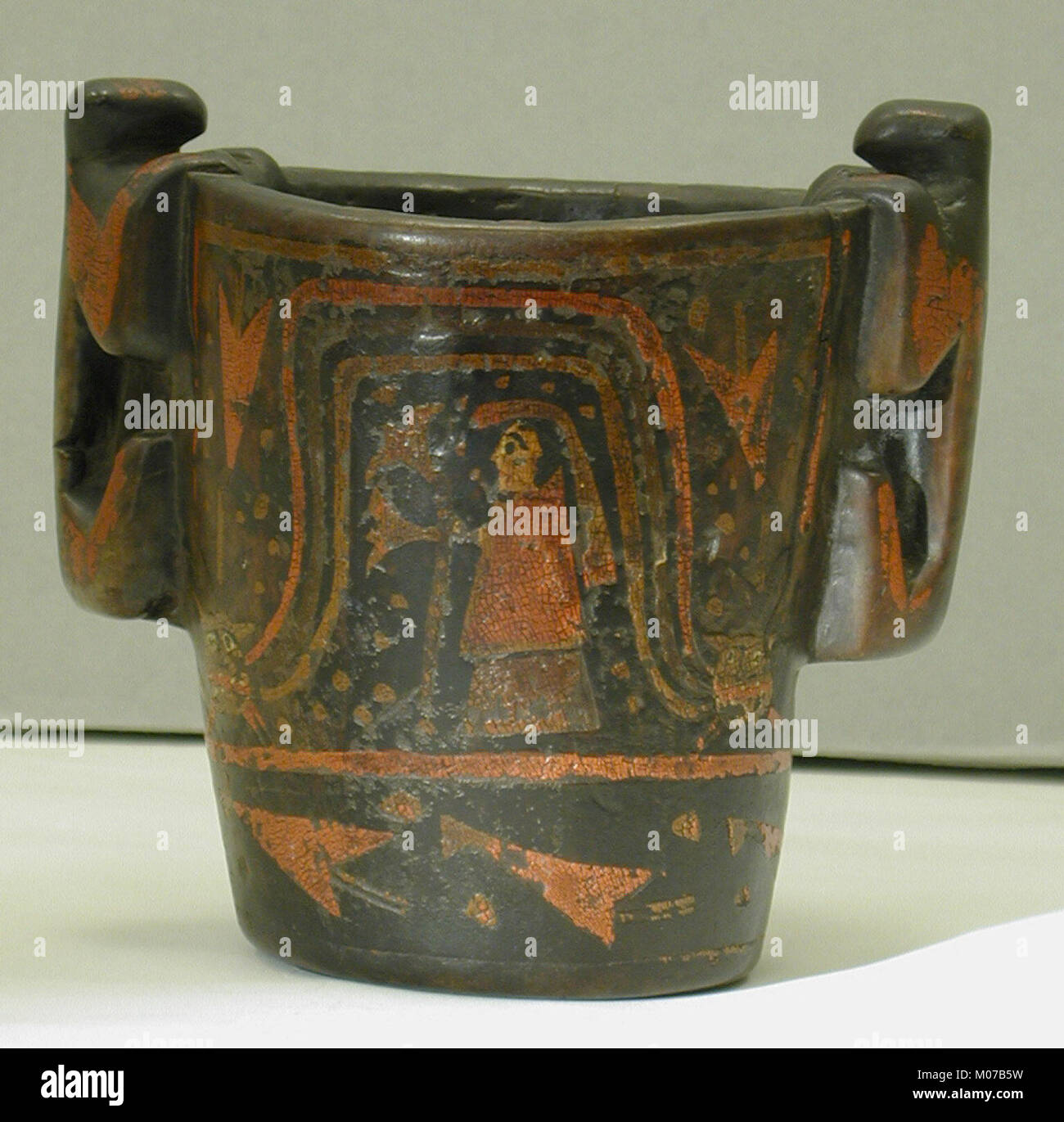 This Kero is a ceremonial drinking vessel, originating from the Andes ...