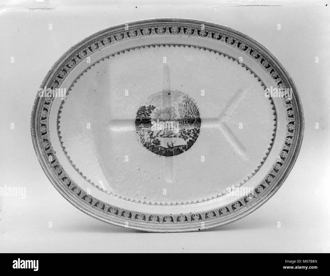A meat platter, cataloged as MET 157727, depicting an ornate design ...