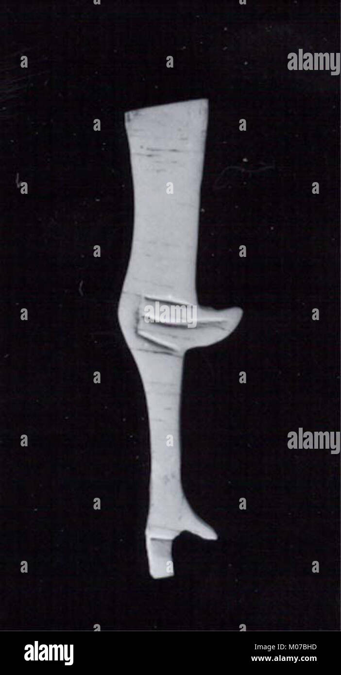 A decorative inlay featuring an animal leg, illustrating the ...