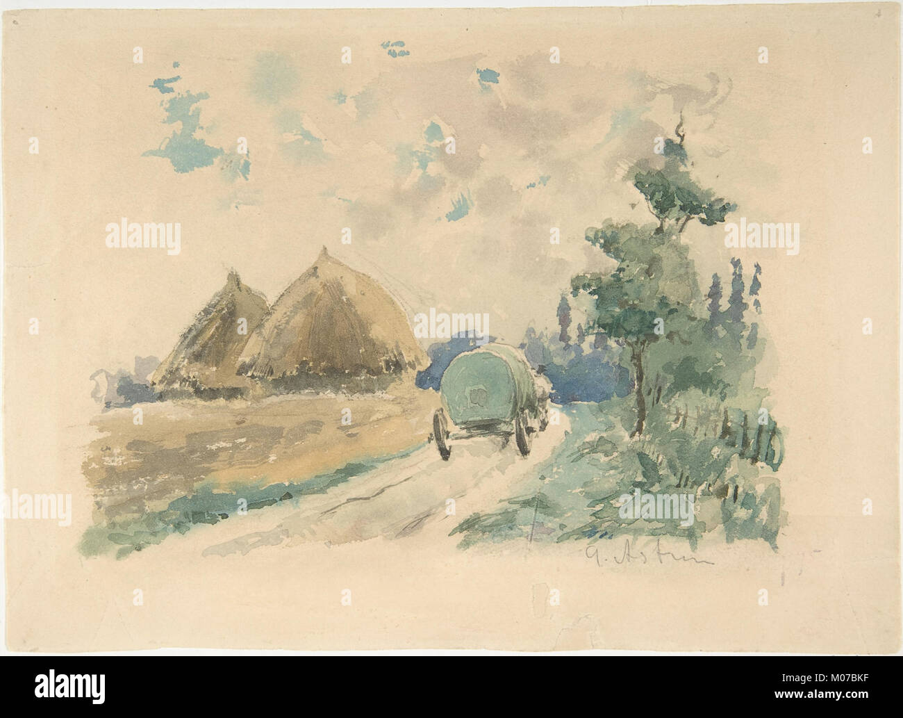 Landscape with Wagon and Haystacks MET DP805120 Stock Photo - Alamy