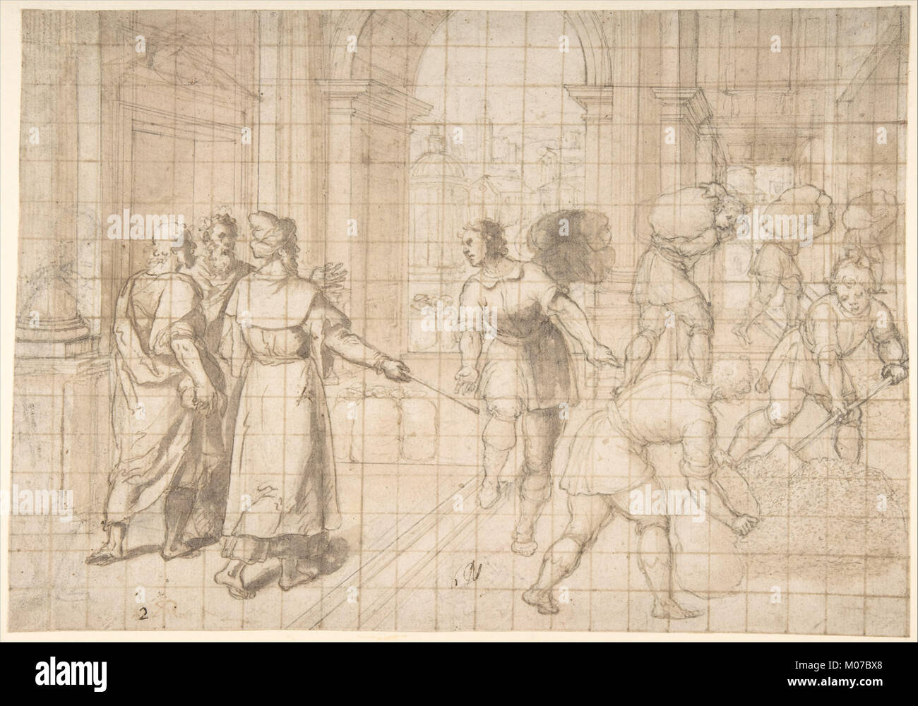 A depiction of Joseph from the Bible, storing grain during the Seven ...