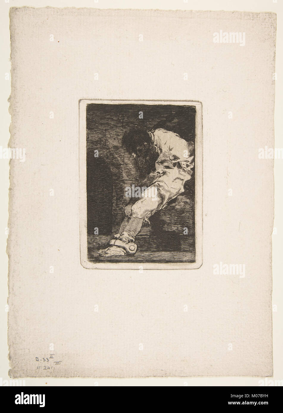 This artwork illustrates the phrase 'Si es delinquente qe. muera presto ...