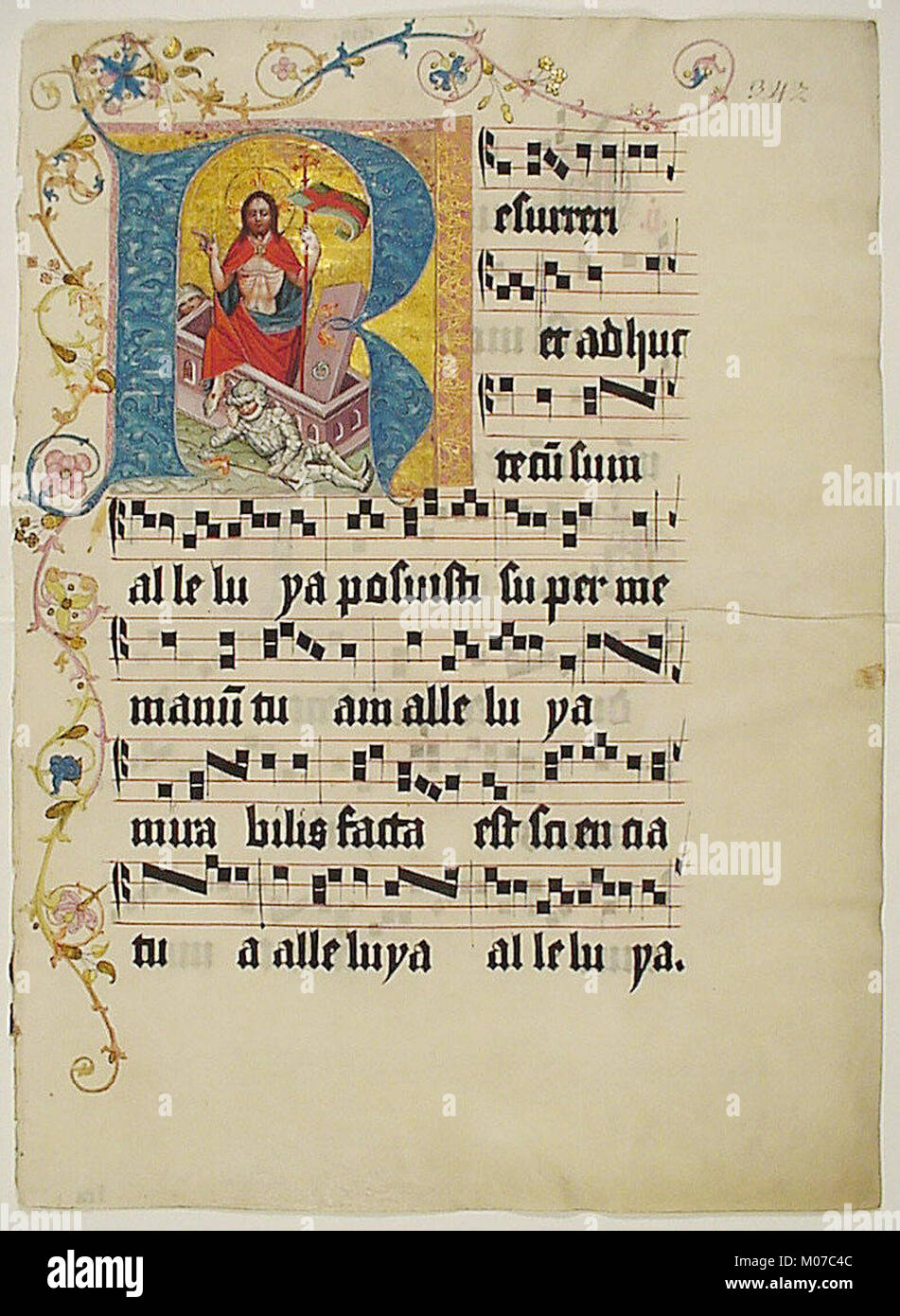 Manuscript Leaf with Initial R, from a Gradual MET temp2822523r Stock ...