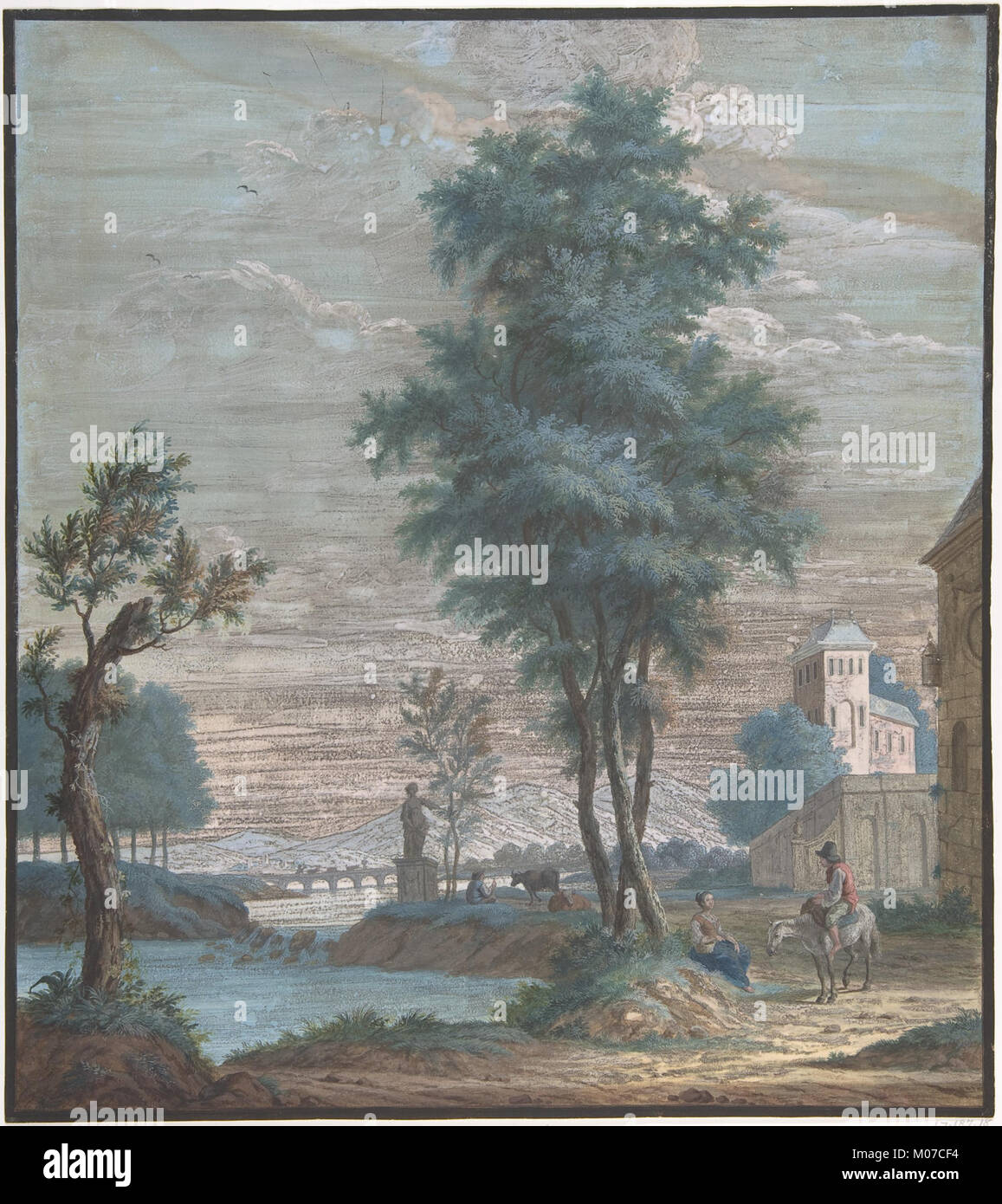 This Italian landscape painting captures the serene beauty of the ...