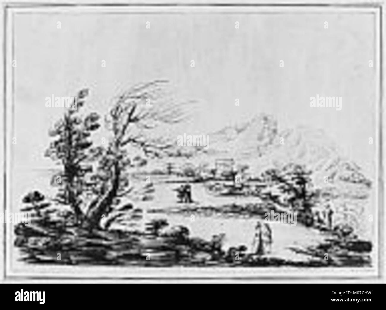 This painting 'Landscape with Six Figures' depicts human activity and ...