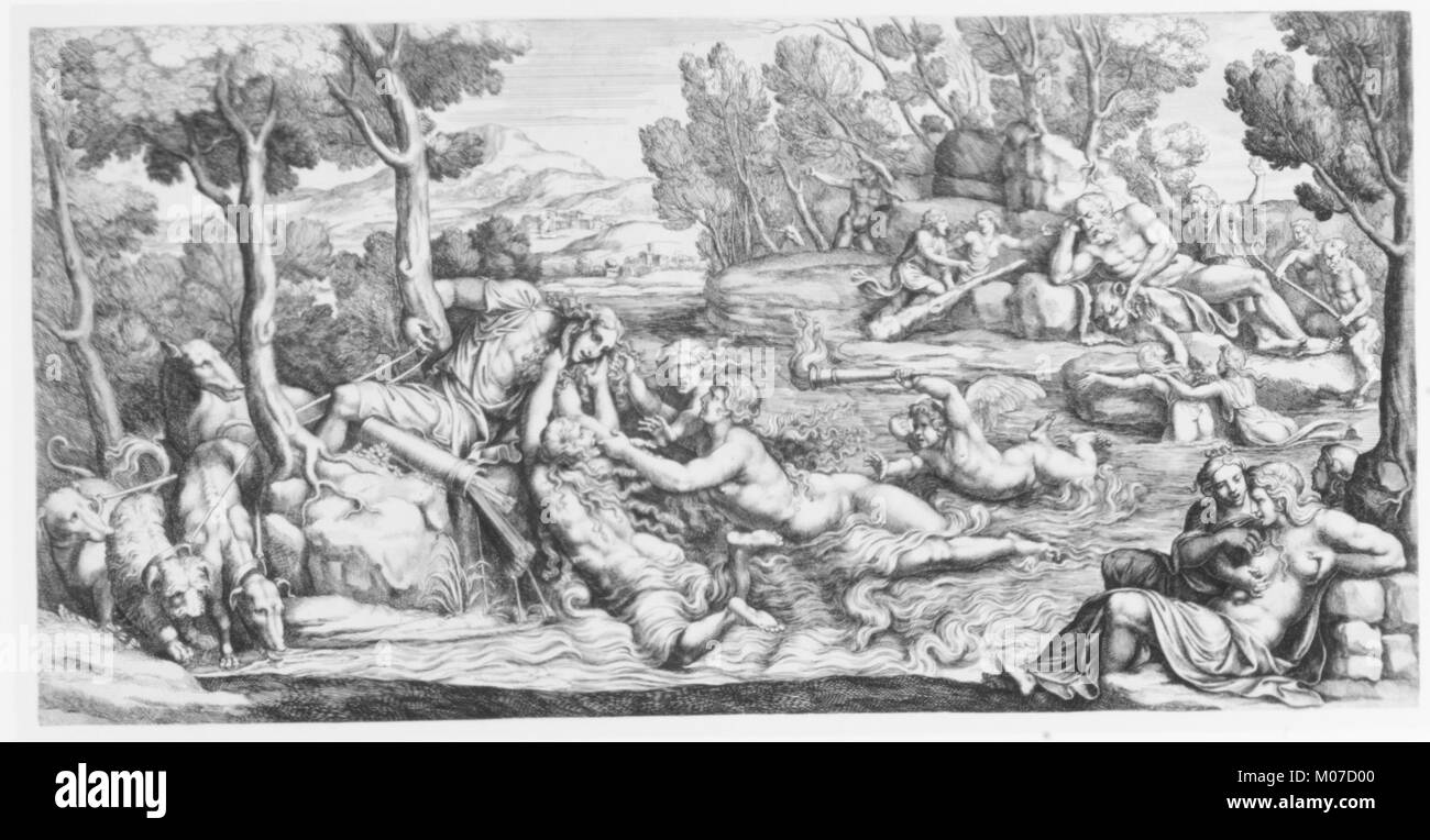 This artwork, 'Hylas and the Water Nymphs,' depicts a mythological ...