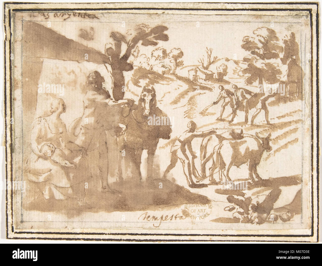 This landscape, depicting figures in a Silver Age setting, combines ...