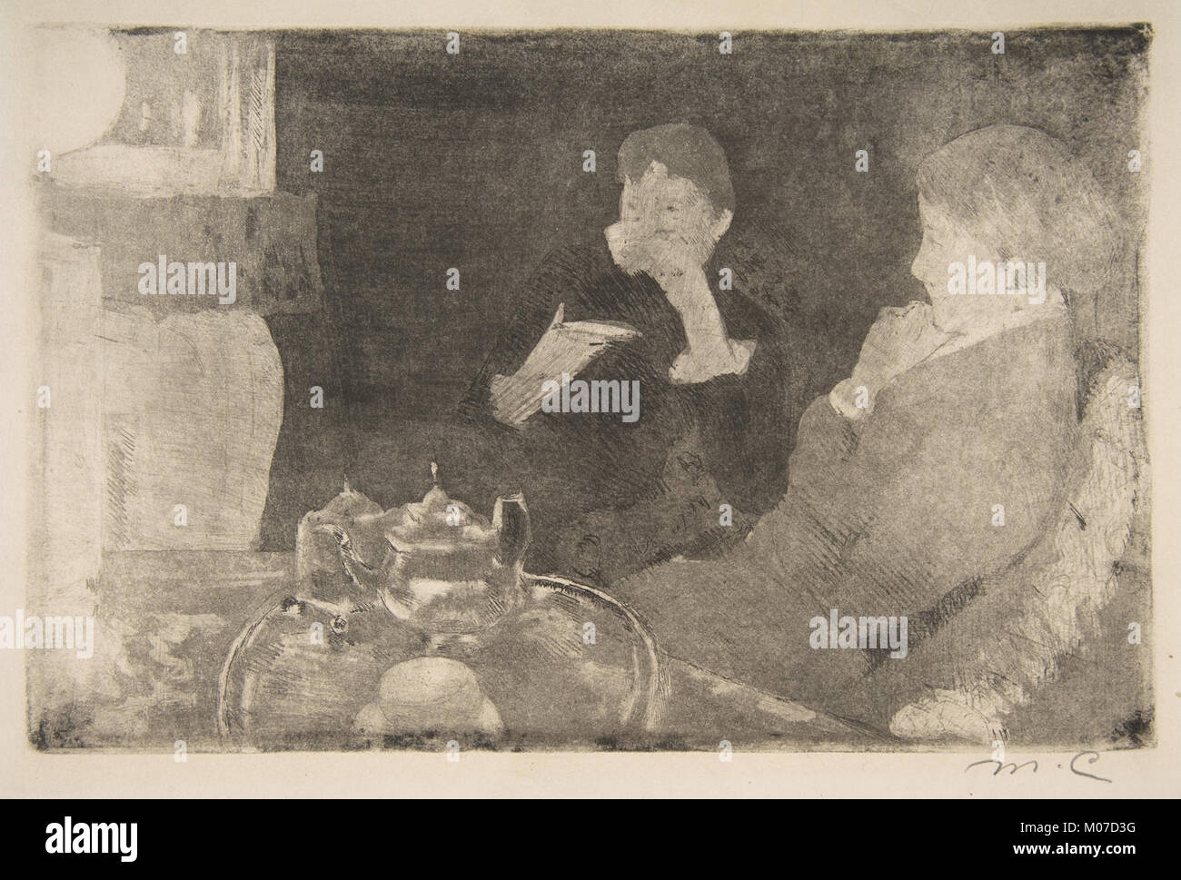 This artwork depicts Lydia and her mother enjoying tea, capturing a ...