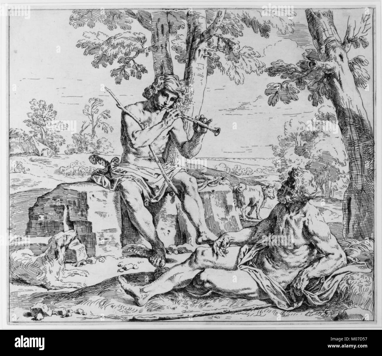 This artwork depicts the mythological story of Mercury and Argus from ...
