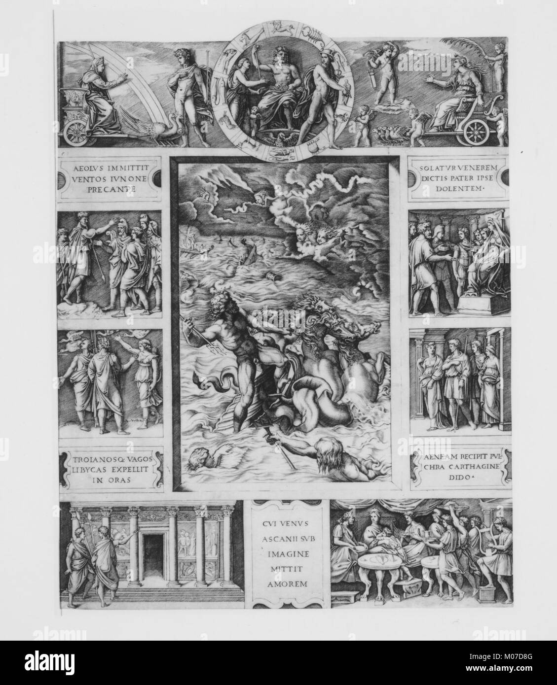 This artwork depicts Neptune calming the tempest raised by Aeolus ...