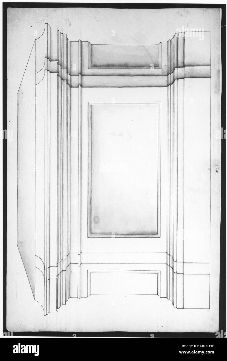 This artwork shows the Marcus Aurelius statue with elevation and plan ...