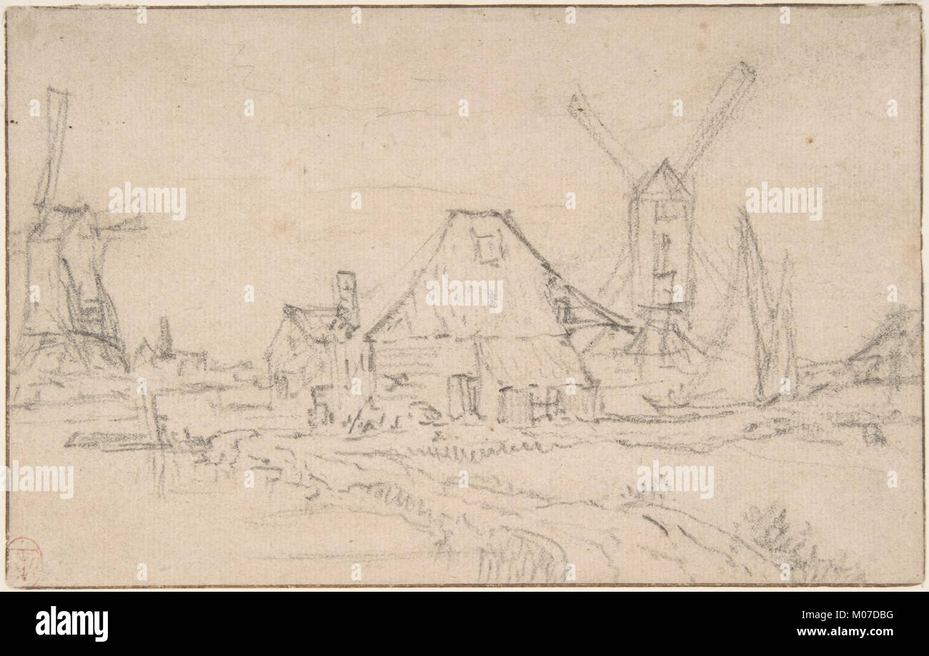 Landscape With Two Mills MET DP800601 Stock Photo - Alamy