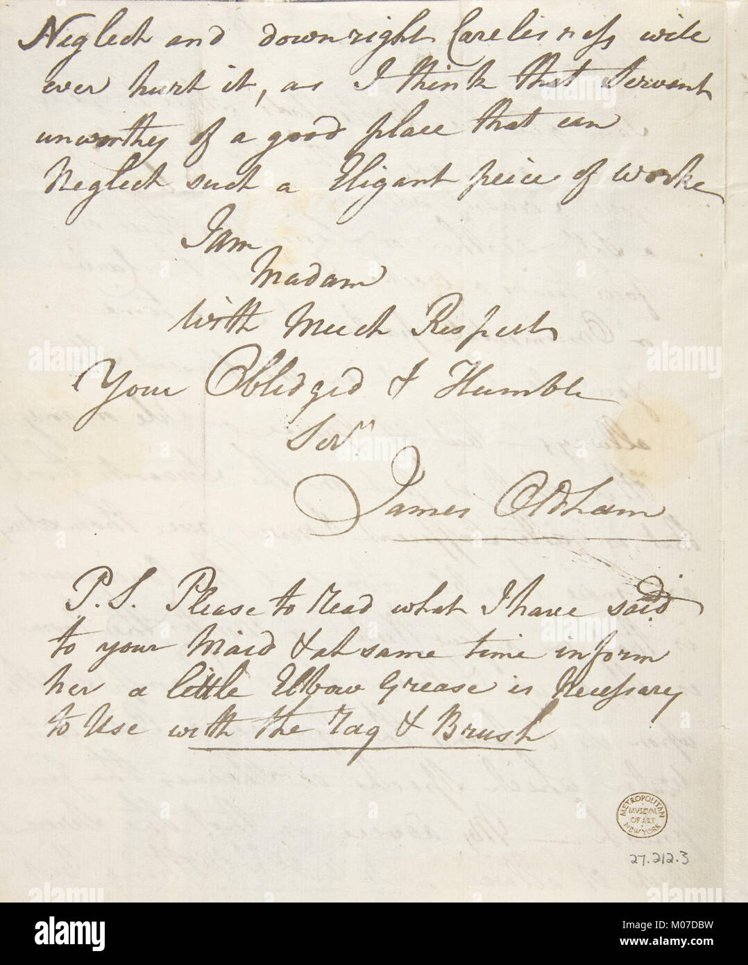 This letter, part of the MET collection, provides a written historical ...