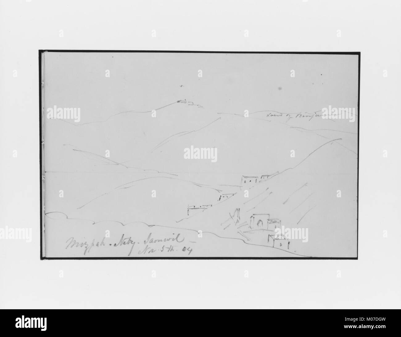 This sketch from the 'Land of Benjamin' sketchbook depicts landscapes ...