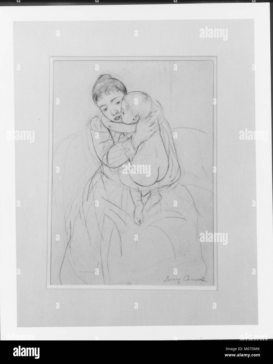 This artwork titled 'Maternal Caress' depicts a tender and intimate ...