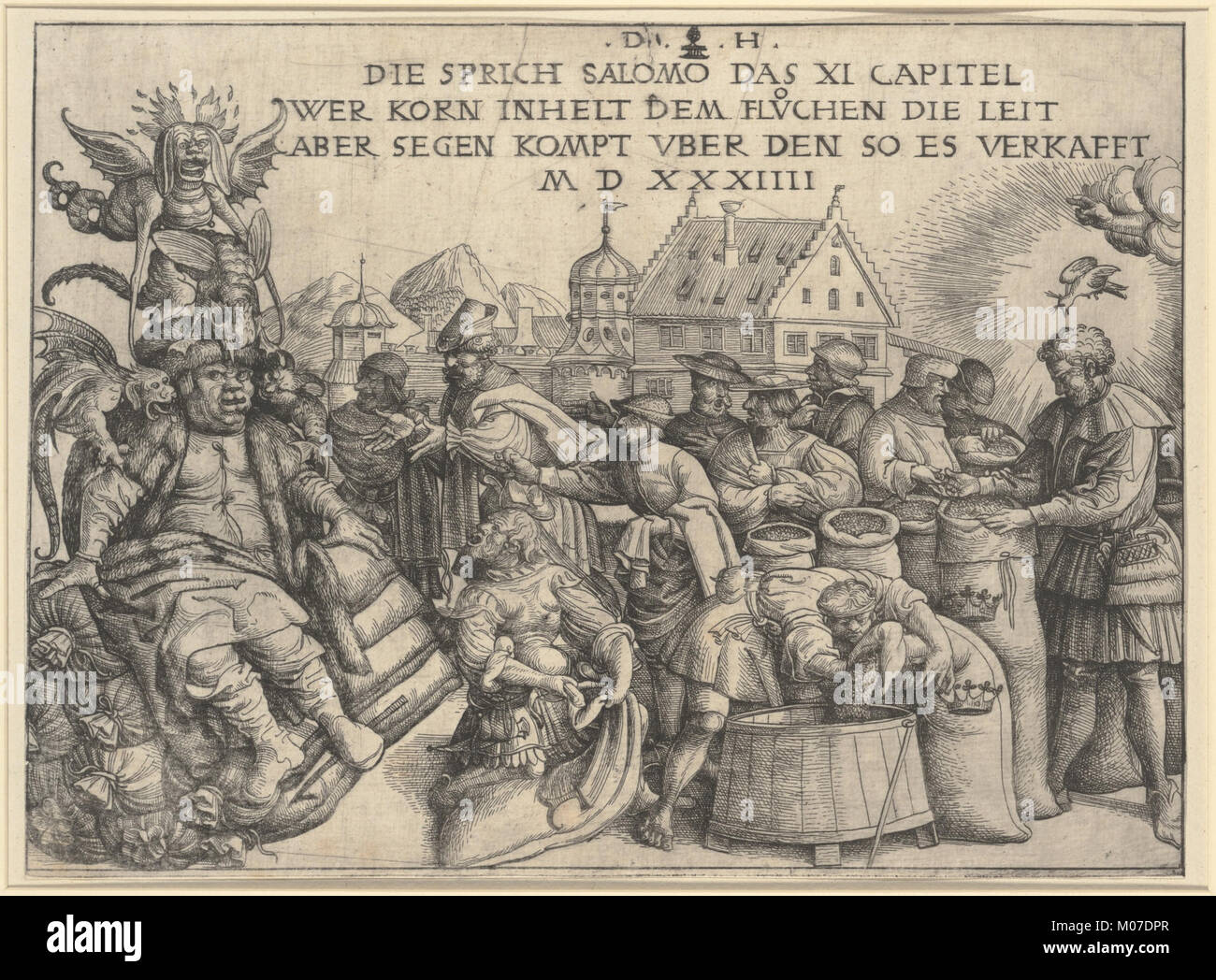 An illustration inspired by Proverbs 11:26 showing themes of generosity ...