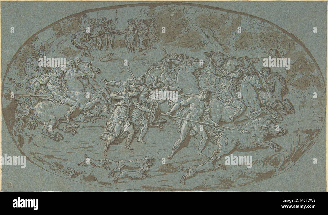 This depiction of the Hunt of the Calydonian Boar illustrates a famous ...