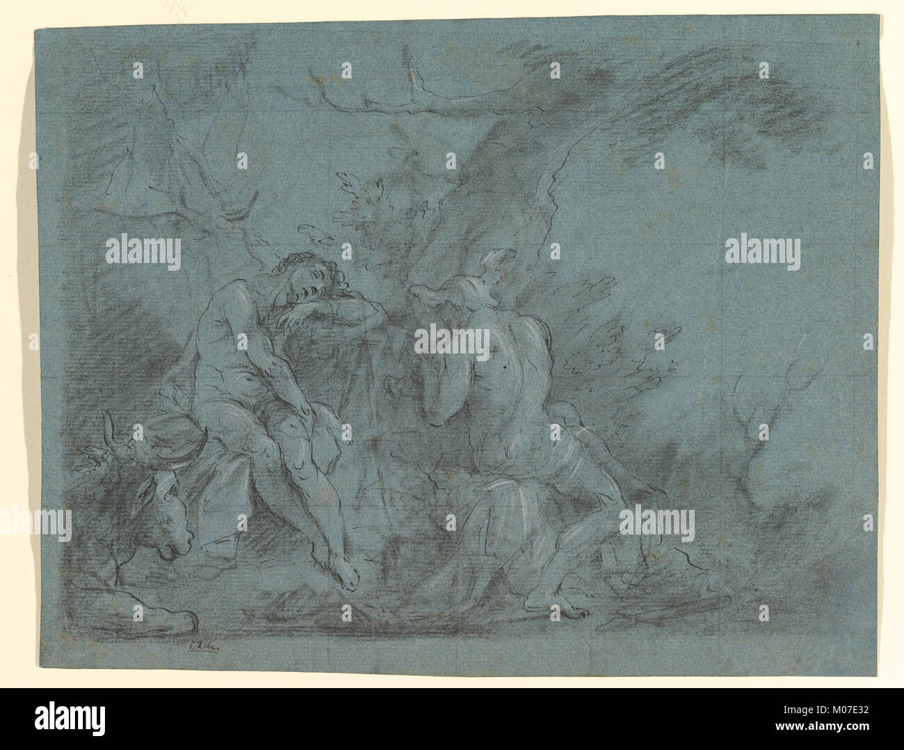 This artwork depicts the mythological story of Mercury and Argus, a ...