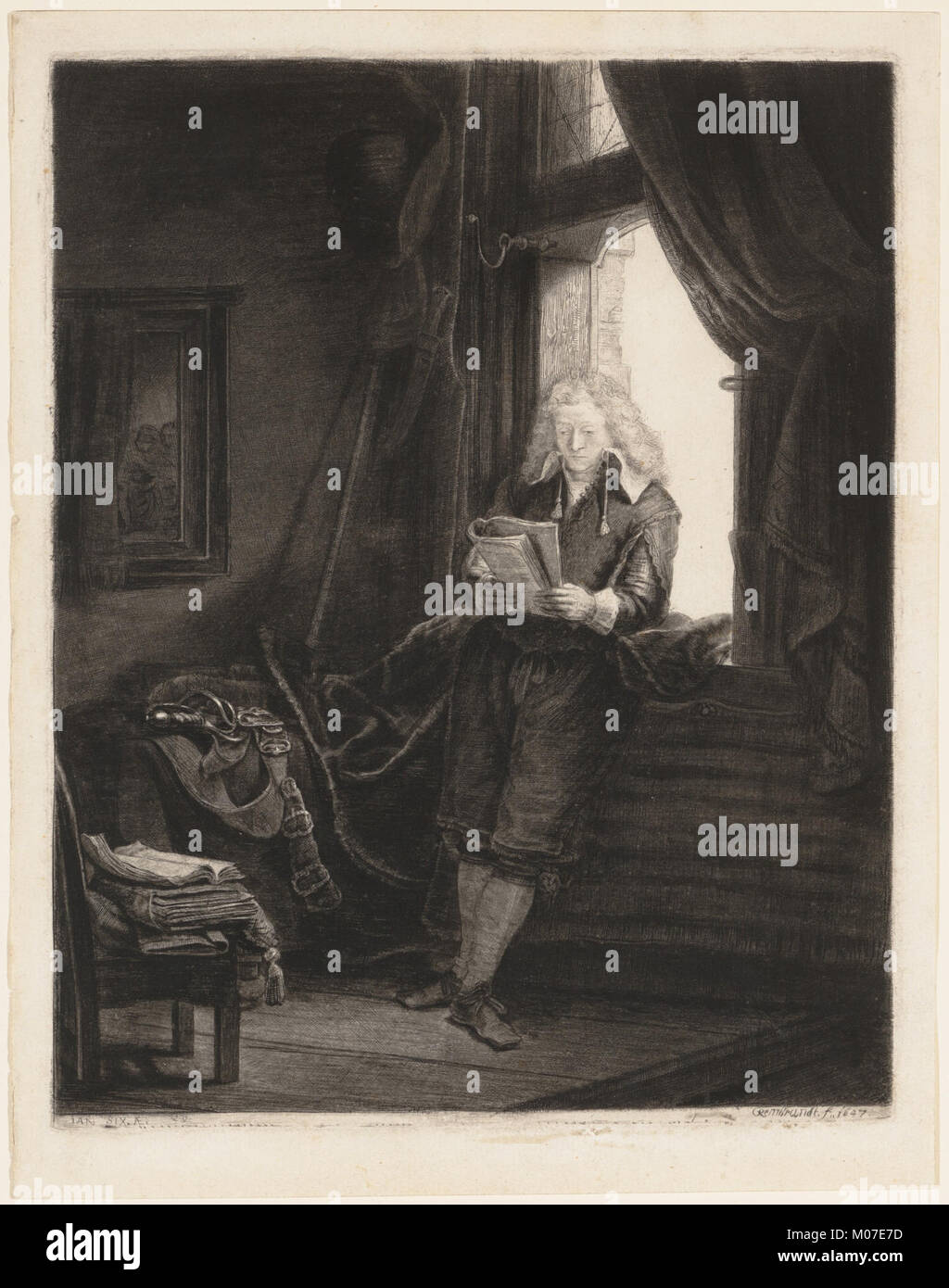 This historic cover depicts Jan Six and serves as an example of early ...