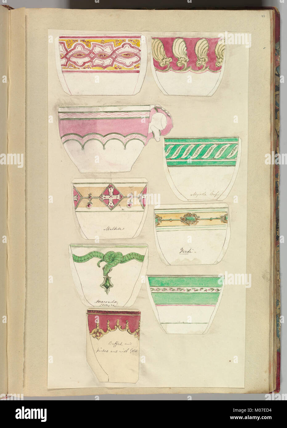 This series of nine designs for decorated cups showcases the ...