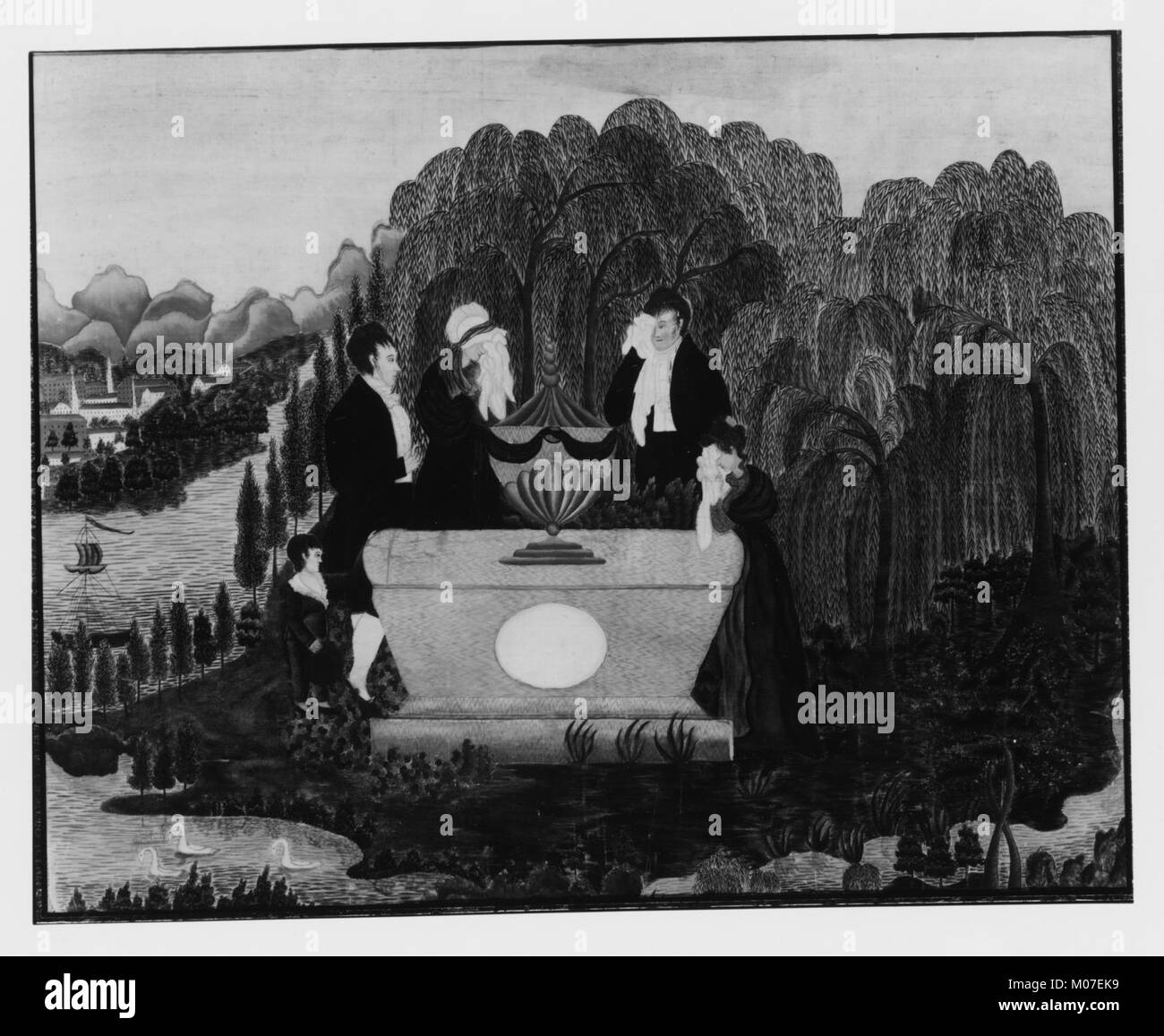 This mourning picture captures a solemn, reflective moment ...