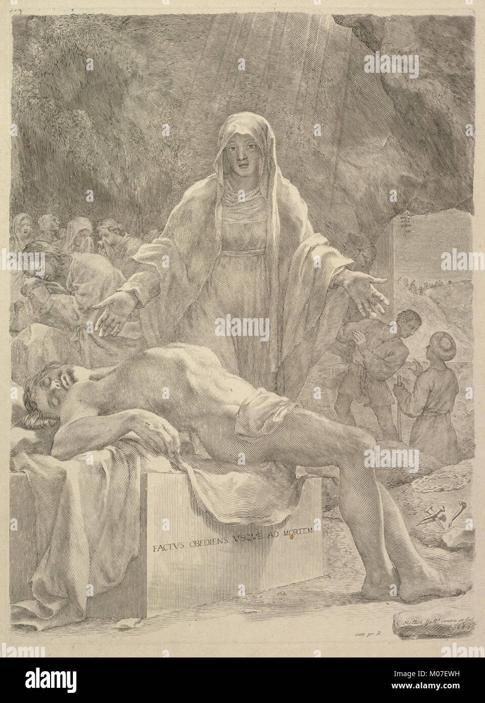 A depiction of the lamentation scene, displayed at the Metropolitan ...