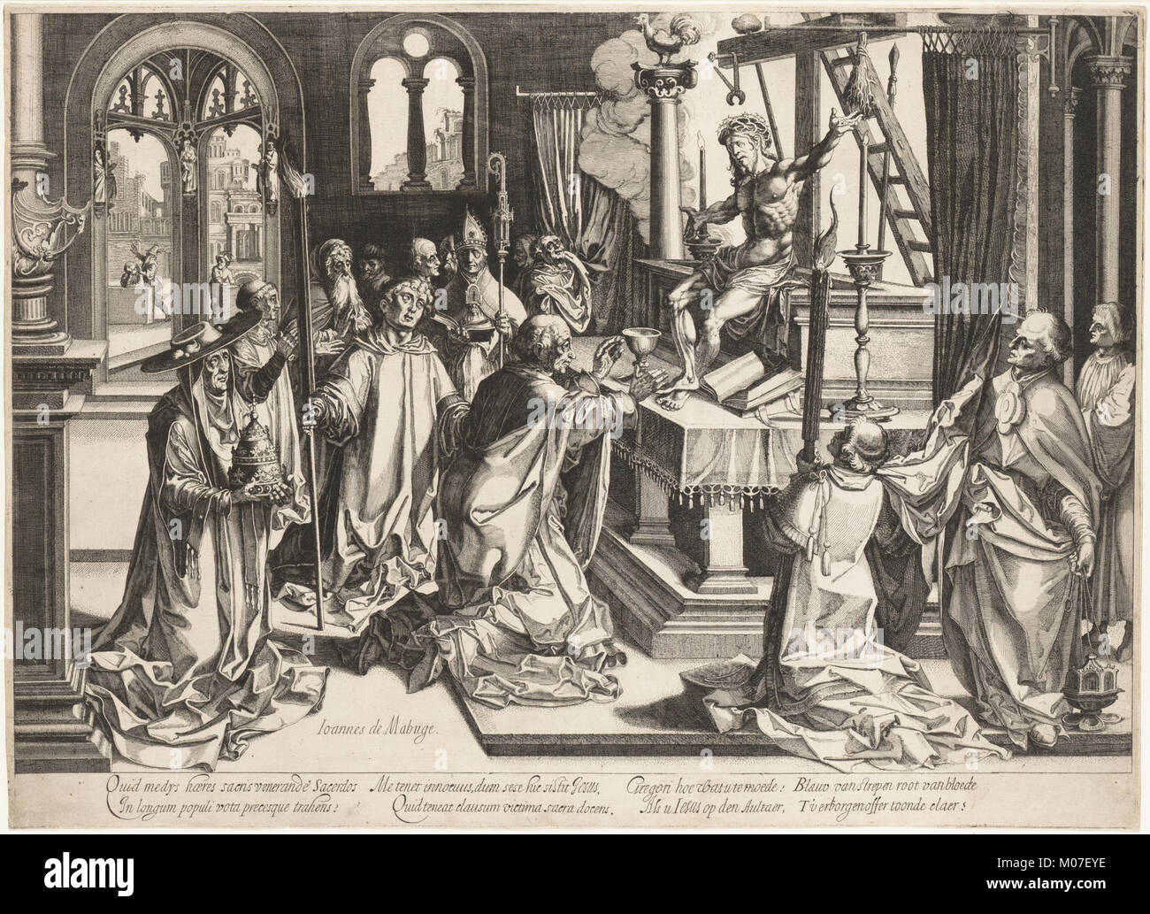 Artwork depicting the Mass of St. Gregory with Pope Gregory the Great ...