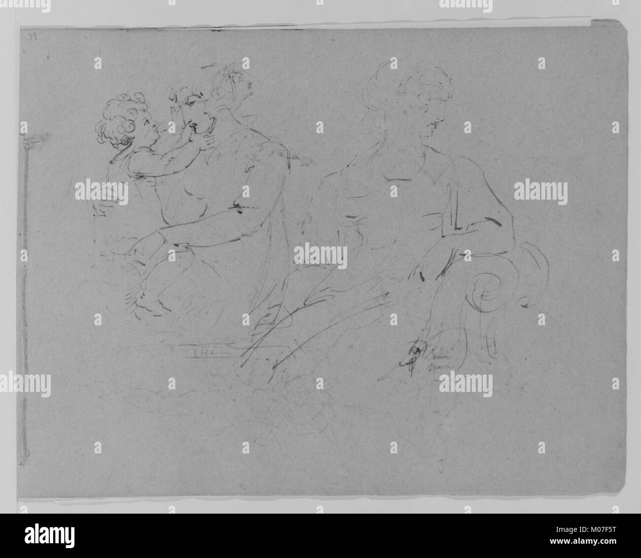 Drawing of the mother Black and White Stock Photos & Images - Alamy