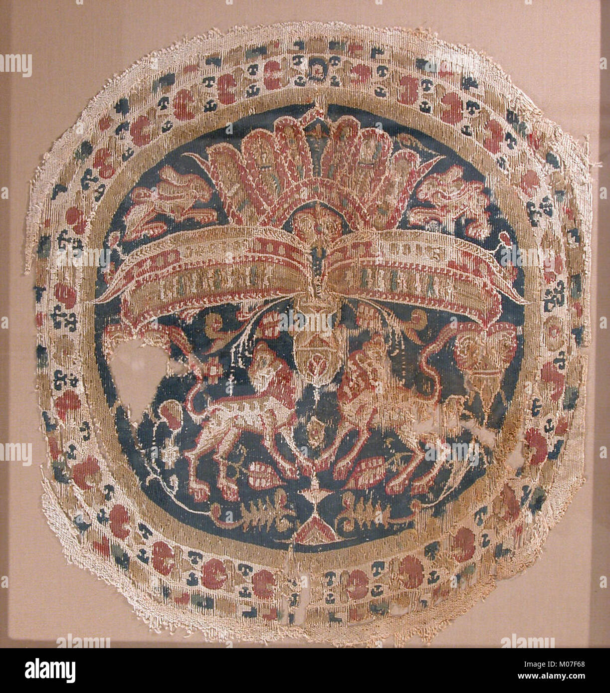 This textile insert, part of a Coptic garment, demonstrates intricate ...