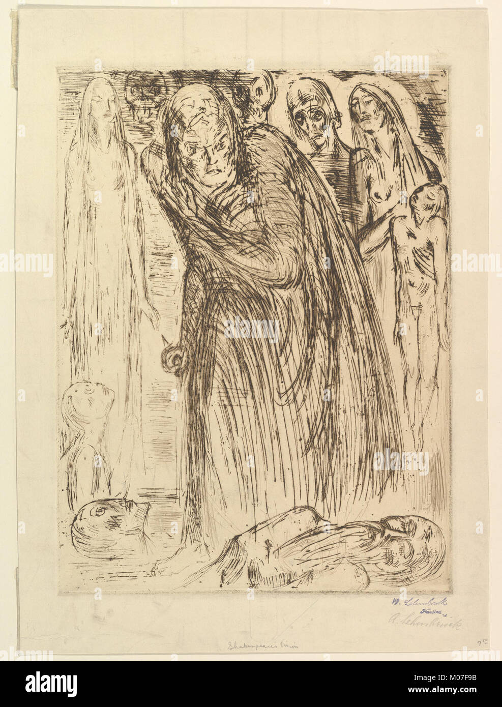 A print illustrating Act IV of Shakespeare's Macbeth, showing dramatic ...