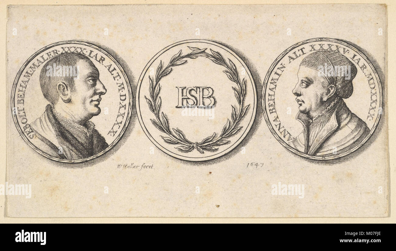 These medallions feature portraits of Sebald Beham and Anna Beham ...